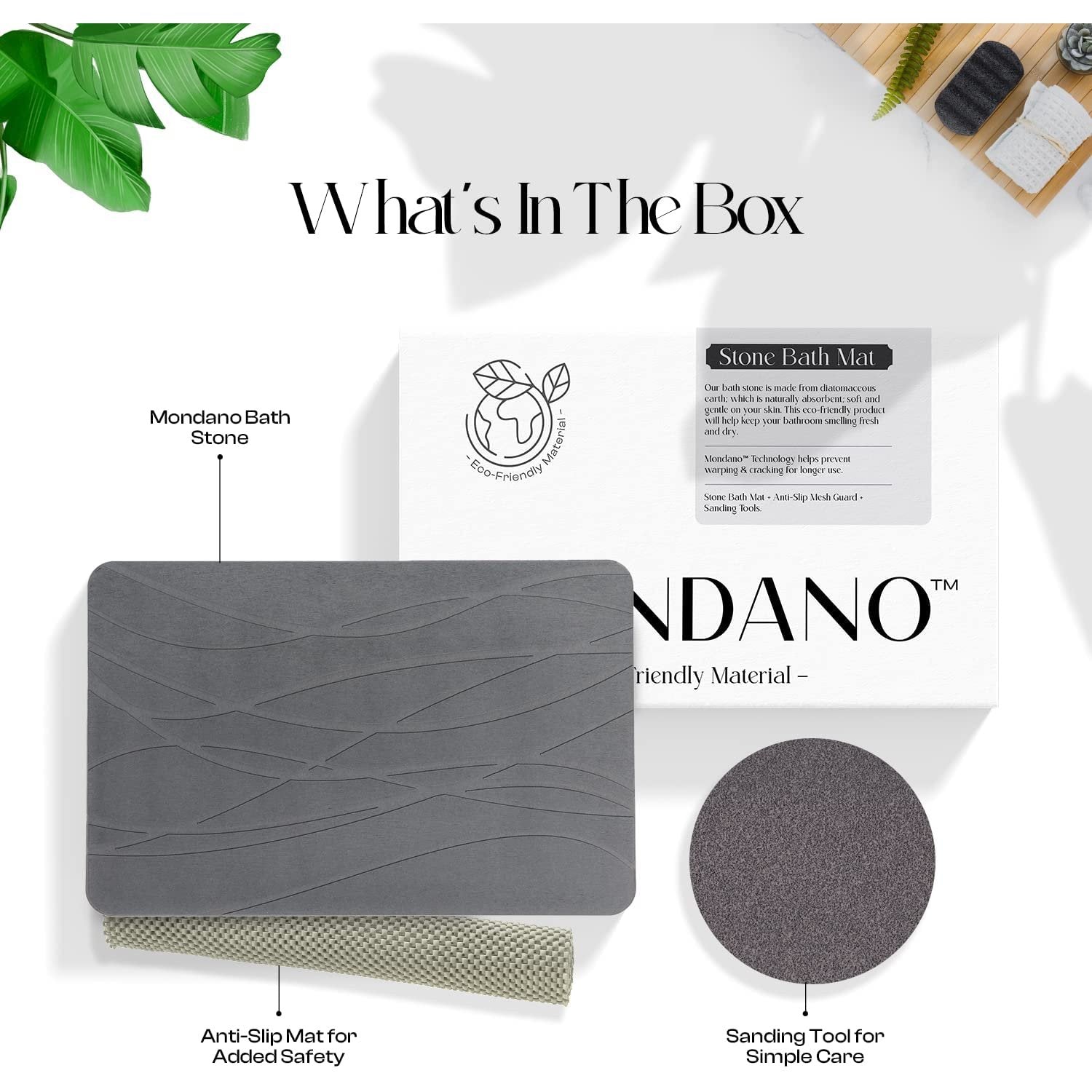 Diatomaceous Earth Stone Bath Mat - Graphite Grey – MONDANO™